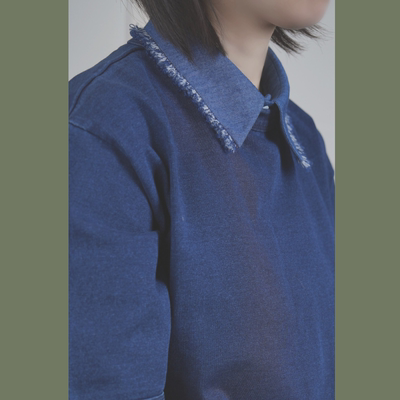 侘寂美学单宁牛仔叠穿内搭假领子