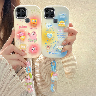 适用于Infinix Smart 6 HD手机壳 X6512贴公仔可爱保护套 电镀边框TPU全包软壳