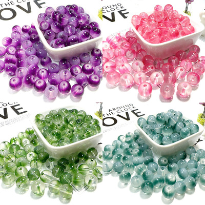 10mm渐变琉璃珠50颗手串DIY配件