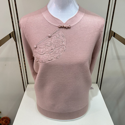 妈妈装国风针织衫秋冬款