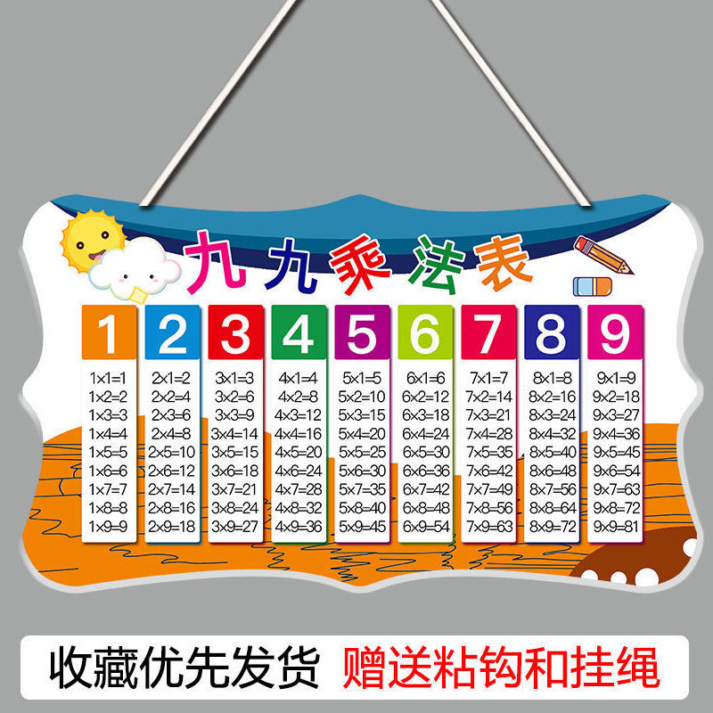 九九乘法口诀表挂牌小学数学一二年级99全套天天练乘除法口诀卡片