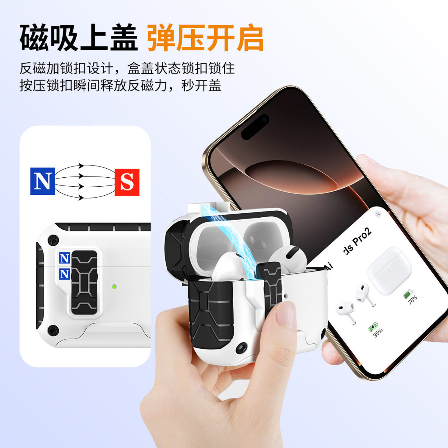 无线蓝牙耳机保护套适用苹果airpodspro2pro1高级Airpods4手机支架pro3耳机壳软保护膜防摔华强北三代洛达5代