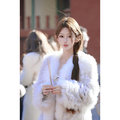 JOEY【喜马拉雅定染】皮毛一体saga狐狸毛腹毛皮草毛毛外套女