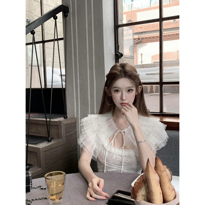 JOEY 天使典藏/收藏级别美出天际白色宴会网纱裙子斗篷薄纱连衣裙