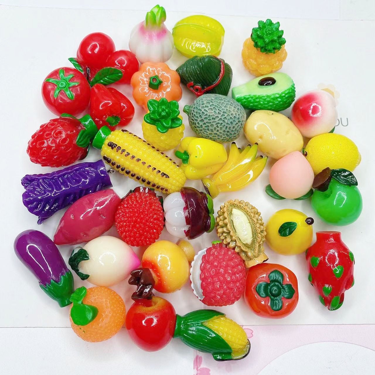 迷你仿真蔬菜水果diy饰品道具微缩挂件过家家厨房冰箱贴树脂配件