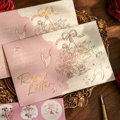 纸先生玫瑰来信系列信封带封口贴