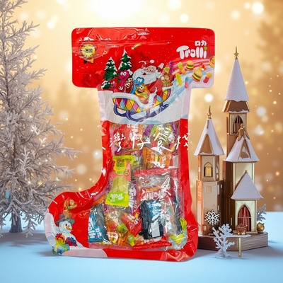 口力圣诞袜造型橡皮软糖礼袋474g