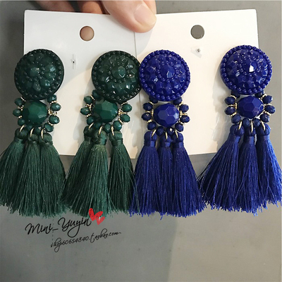 H.M波西米亚叮铃金属色流苏耳环