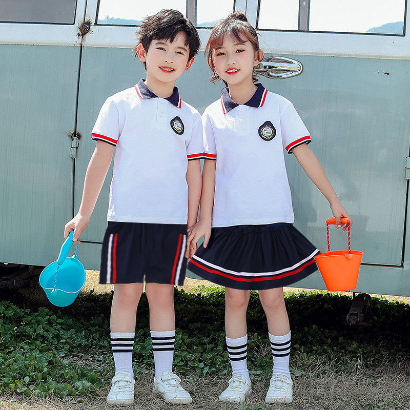 幼儿园园服小学生校服夏季短袖长裤套装运动会英伦风毕业生拍照服