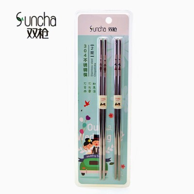 双枪韩式风情侣kz3292不锈钢筷子