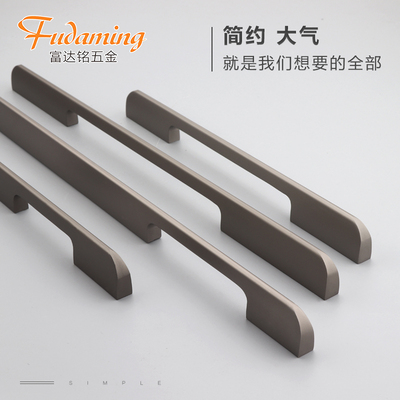 富达铭简约长条铝合金柜门拉手