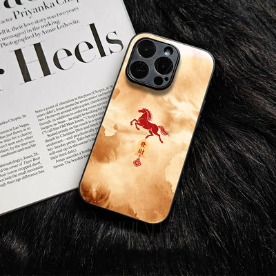 苹果17promax马年发财g玻璃手机壳马年新年祝福有钱适用苹果华为小米15PROFINDX8至尊荣耀MAGIC8PROP70ULTRA