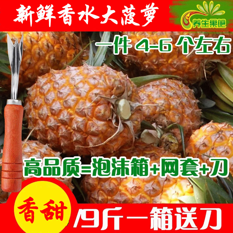 新鲜大菠萝新鲜香水菠萝广西菠萝大果菠萝水果胜云南菠萝送刀除味