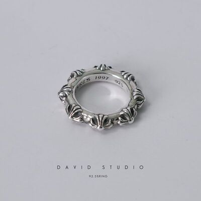 davids925纯银十字架戒指