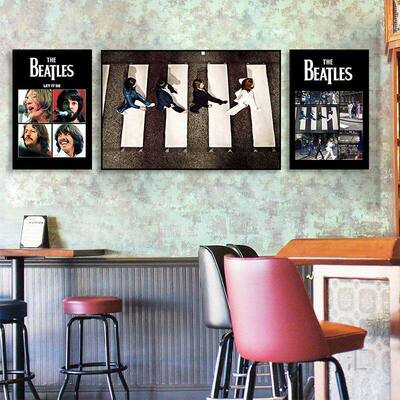 披头士TheBeatles乐队装饰画英伦摇滚挂画酒吧清吧咖啡厅卧室壁画