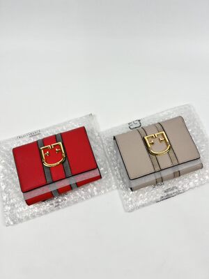 订单剩余！好货牛皮精致物！三种牛皮拼接 女士短款三折卡包钱包