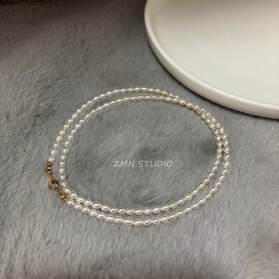 简约天然珍珠项链14K叠戴百搭