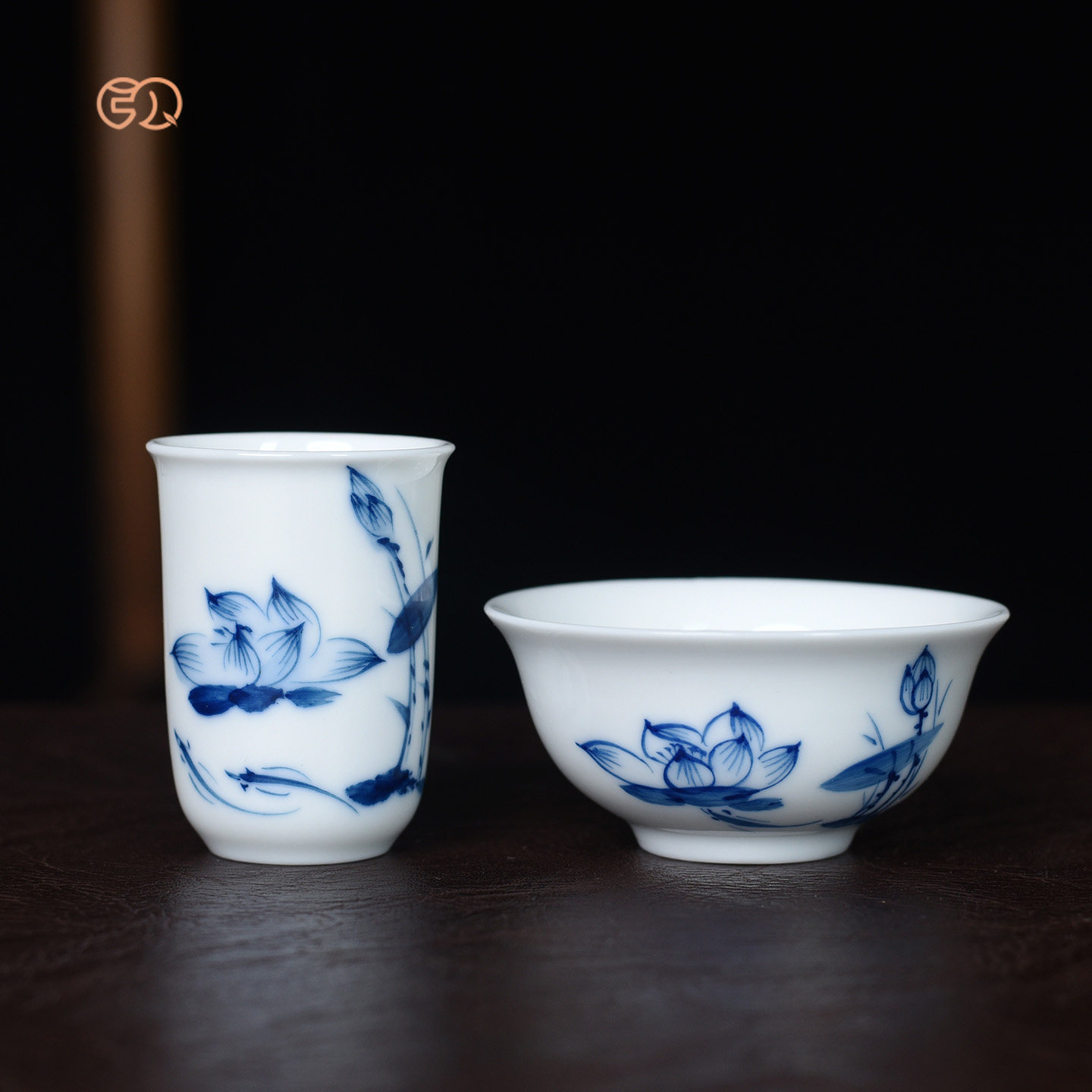手绘闻香杯套组喝茶品茗杯茶杯套装功夫茶具迷你茶道茶艺表演培训