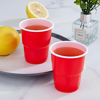 一次性红色塑杯加厚塑料杯茶水PP