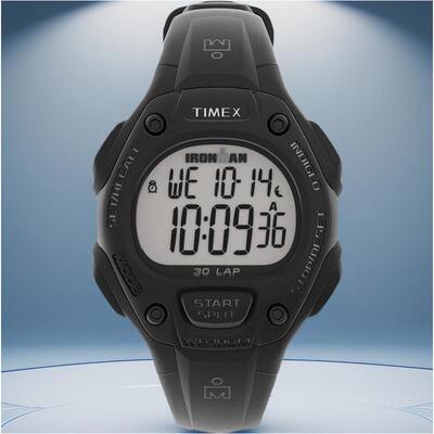 代购天美时Timex Unisex Ironman钢铁侠经典30手表黑色树脂表带
