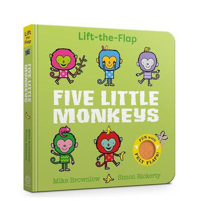 【预售】五只小猴子 Five Little Monkeys 原版英文儿童语言/概念启蒙 善本图书