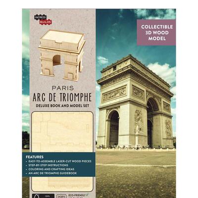 【现货】【神奇制作】巴黎 凯旋门 套装 【Incredibuilds:】Paris: ARC de Triomphe Deluxe Model and Book Set 原版英文儿童趣味