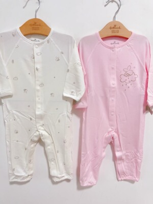 Hallmark贺曼四季女婴儿女宝宝新生纯棉长袖连体衣哈衣爬服两件装