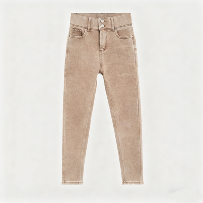 FOREVERCAN“弦月沙丘”复古做旧高腰直筒小脚牛仔裤WP30721