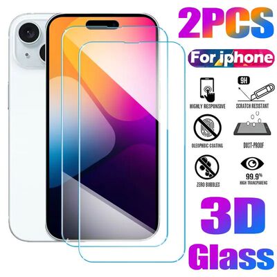 2pcs Tempered Glass For iPhone 15 Pro Max Screen Protector F
