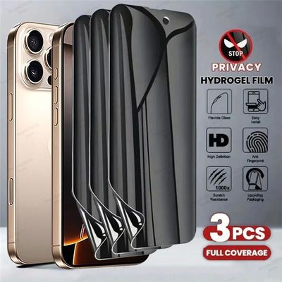 3PCS Anti-Spy Hydrogel Film For iPhone 16 15 14 13 11 12 Pro Max  Mini Screen Protector For iPhone