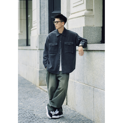 Batterup日系复古宽松工装衬衫