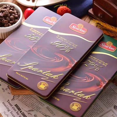 原装进口白俄罗斯斯巴达克牌黑巧克力56%72%90%纯可可脂铁盒包装