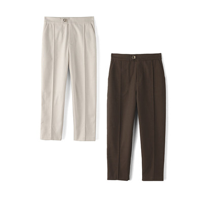 休闲直筒西装裤长裤千D通勤