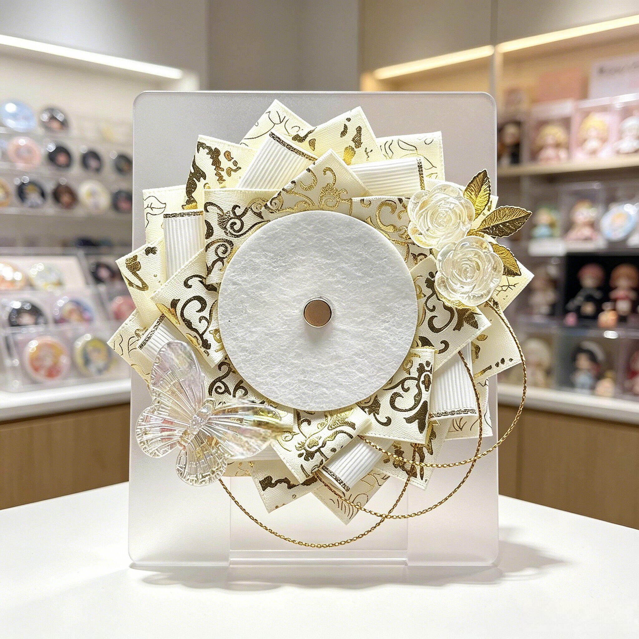 黑金吧唧托流光蝴蝶二次元装饰物新款漫展摆摊送同学适合55-75mm