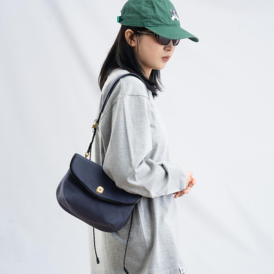 HKWORKSHOP灰蓝色帆布机能单肩斜跨通勤男女复古邮差手机骑行包