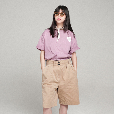 HKWORKSHOP短袖T恤春夏季纯棉重磅圆领半袖纯色丝网印男女生百搭