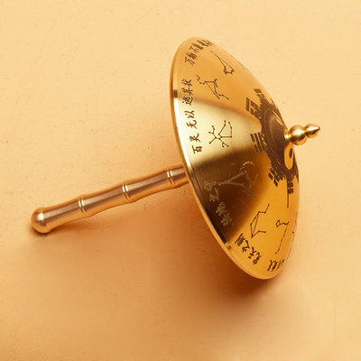 黄铜八卦伞创意转转手把件解压风生水起天机伞节庆礼品摆件