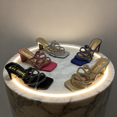 women shoes large size heels slippers 外贸高跟拖鞋凉鞋时尚拖