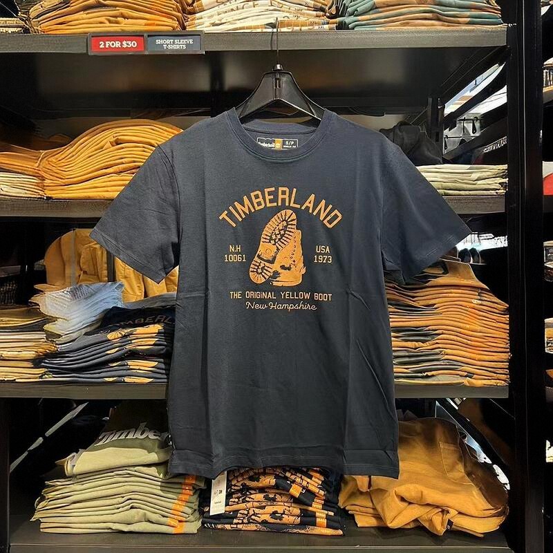 天伯伦TIMBERLAND添柏岚夏季男士休闲印花图案纯棉短袖圆领T恤衫