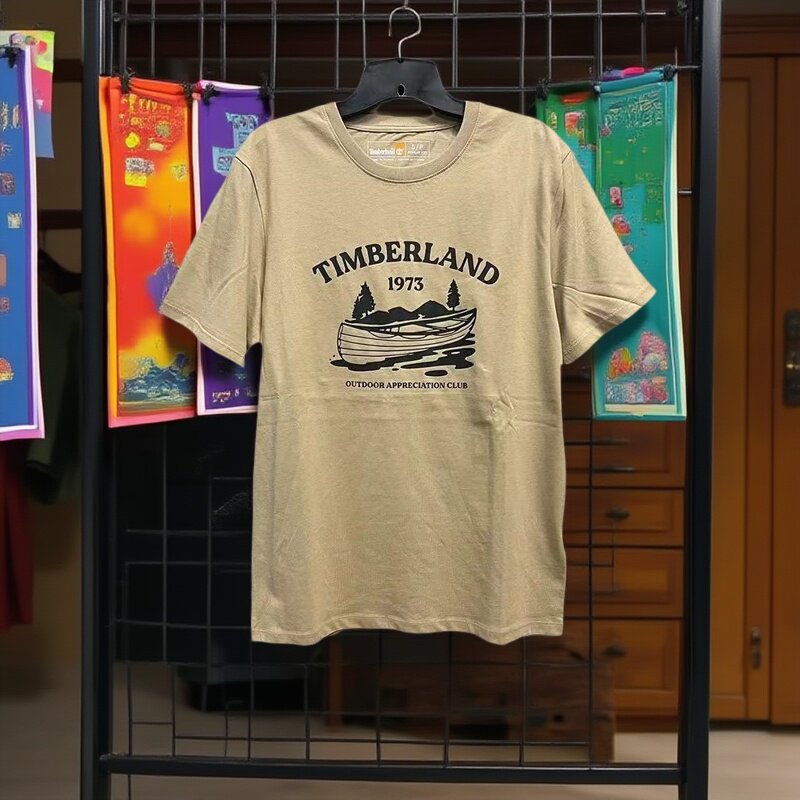 现货TIMBERLAND添柏岚男士夏季休闲纯棉舒适透气印花短袖圆领T恤