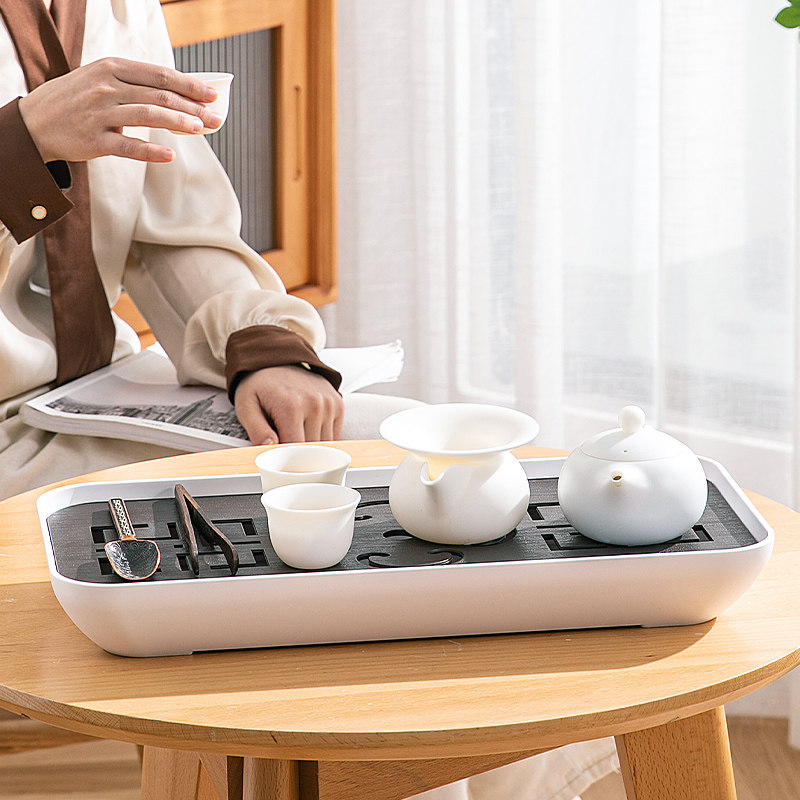 茶盘家用简易小茶海储水式茶座中式大茶托茶台干泡台简约茶具托盘