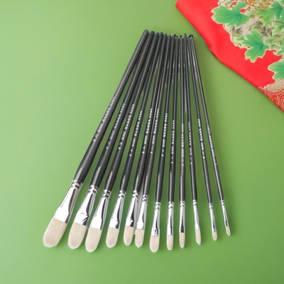 正品 莫奈/MONET 猪鬃油画笔 水粉画笔 涂鸦手绘笔 单支 硬毛长杆