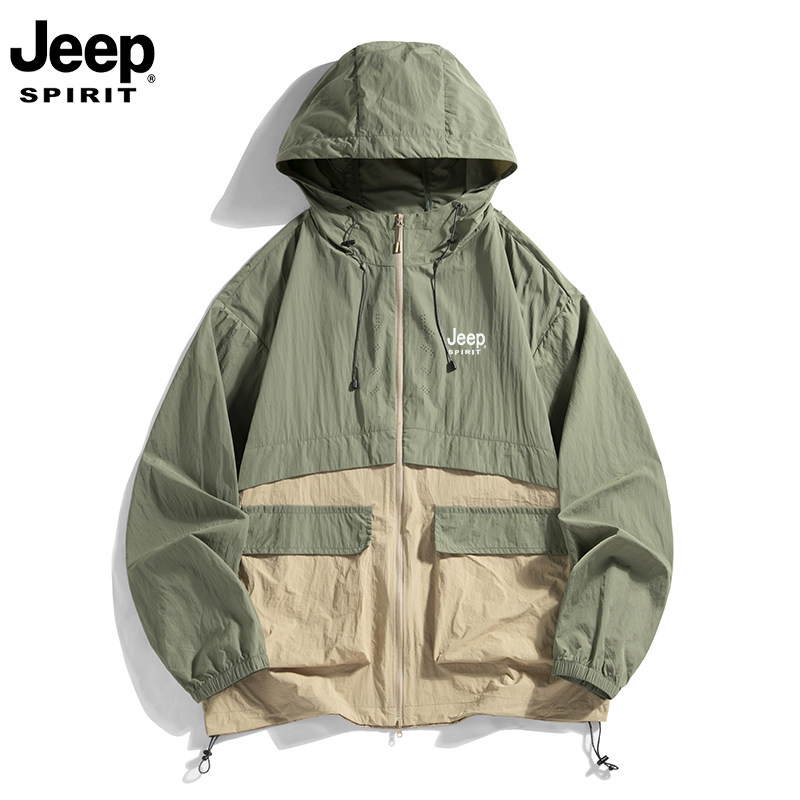 JEEP SPIRIT冰丝防晒衣外套男2026年夏季潮牌防晒服男户外钓鱼服
