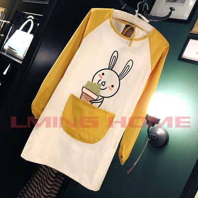 长袖围裙卡通可爱布艺LMINGHOME