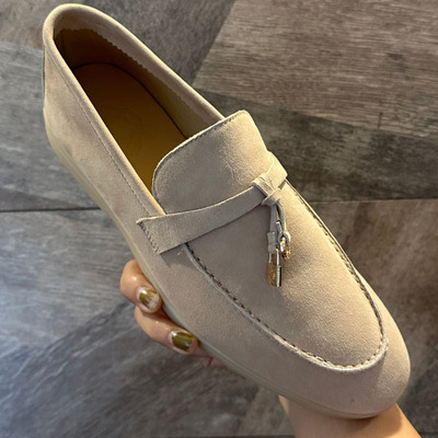 休闲一脚蹬豆豆鞋羊皮懒人法式