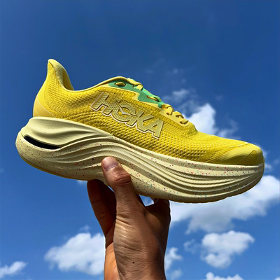 时尚柠檬黄缓震回弹碳板跑鞋HOKA