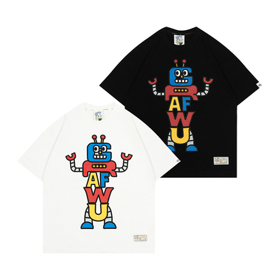 GRAF字母发泡印花G器人美式短袖