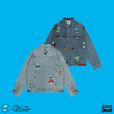 蓝精灵联名小动物迷你牛仔夹克
