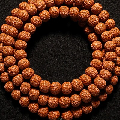 菩提龙纹蜂窝梅花桩树神文玩佛珠