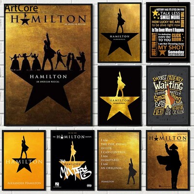 美国音乐剧汉密尔顿复古海报